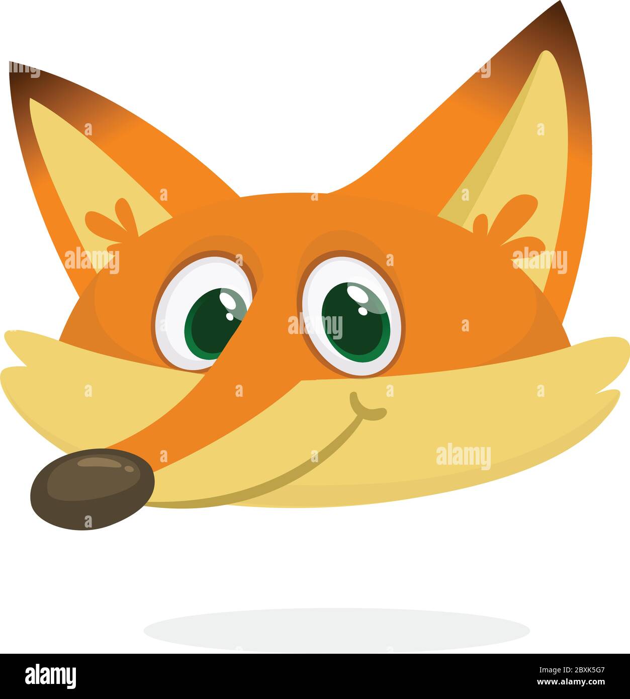 Cartoon red fox. Vector illustration of red smiling fox icon Stock ...