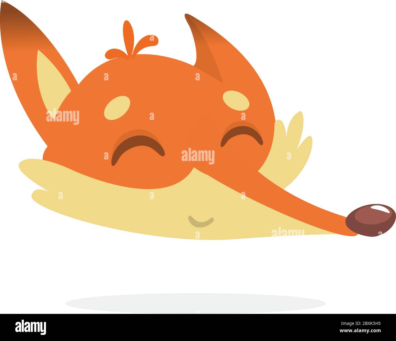 Cartoon red fox head. Vector illustration of red smiling fox icon Stock ...