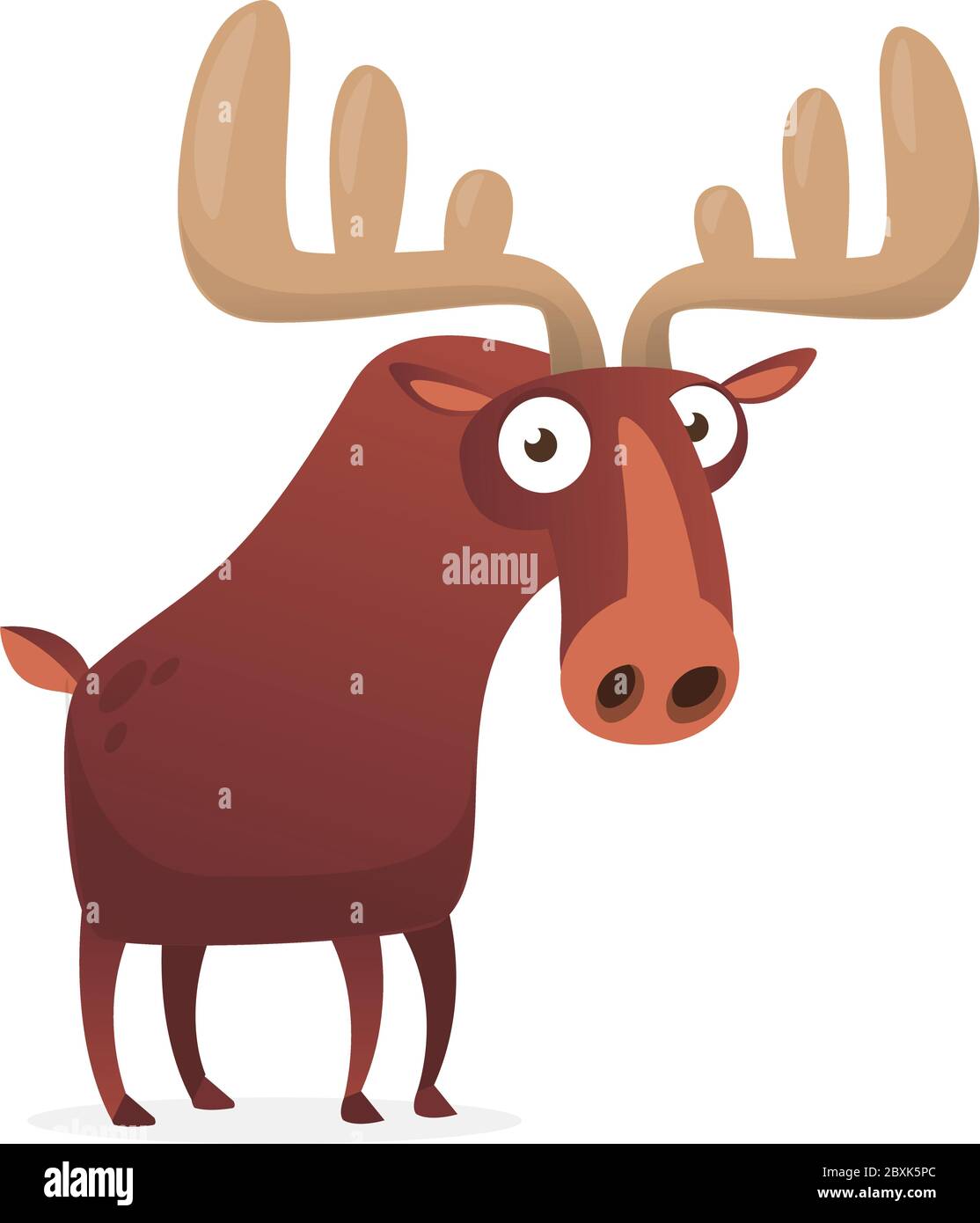 Happy cartoon moose character. Vector moose illustration isolated Stock ...