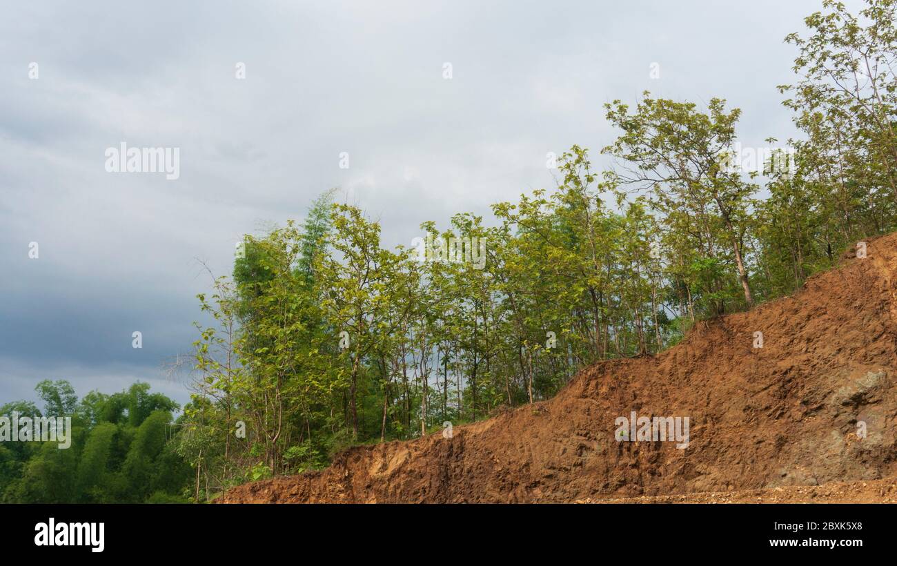 Mining sites, rock dredging for mining materials and building materials ...