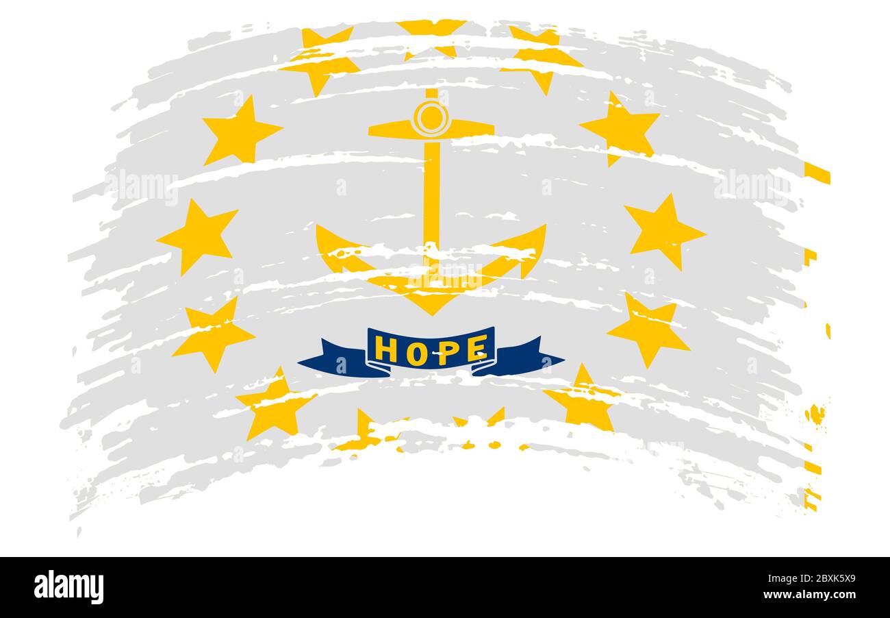 Rhode Island US flag in grunge brush stroke, vector image Stock Vector ...
