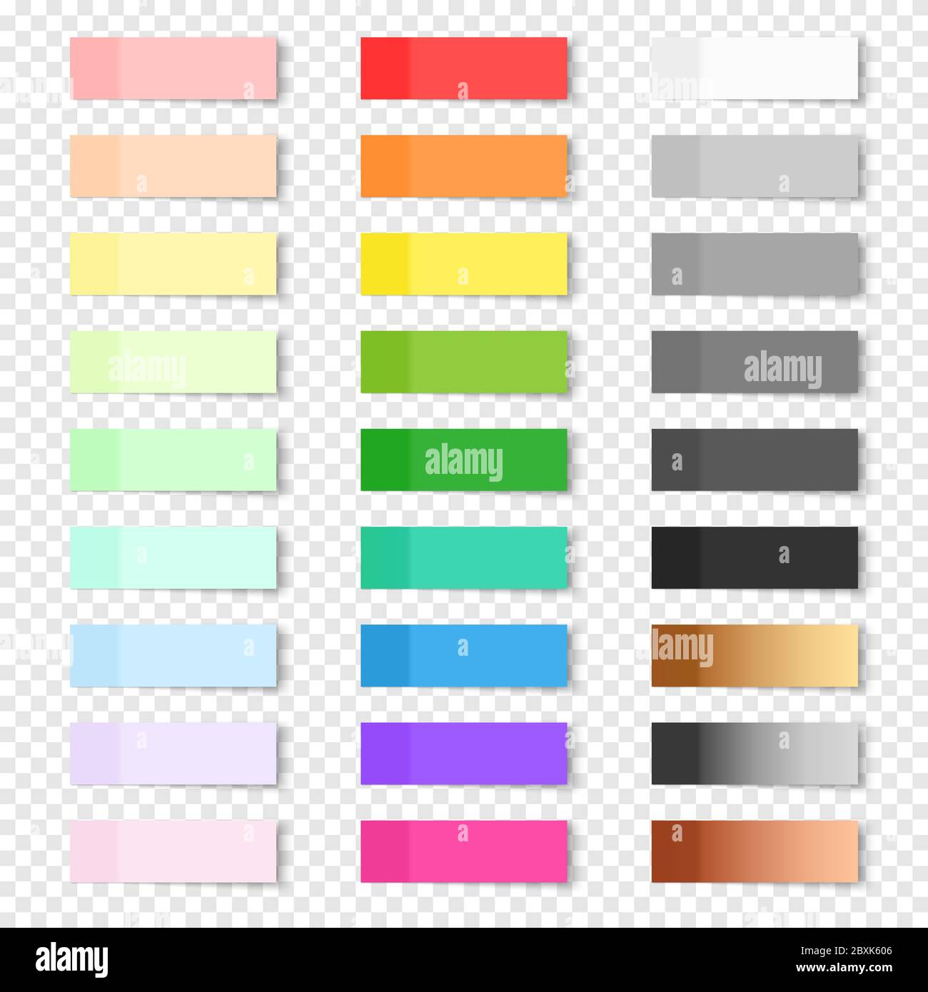 Set of vector paper stickers on transparent background. Colored ...