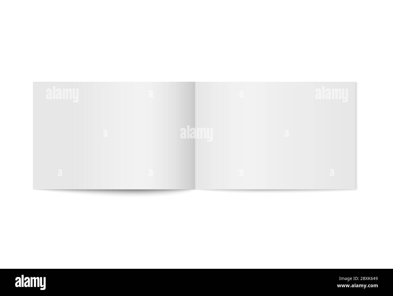 Vector mock up of booklet isolated. Opened horizontal magazine ...