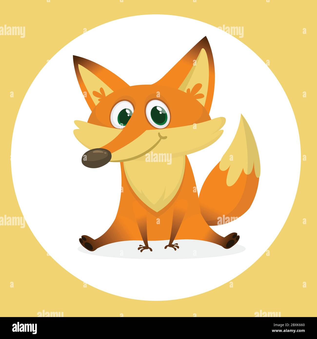 Cartoon red fox character, vector illustration, isolated on white ...