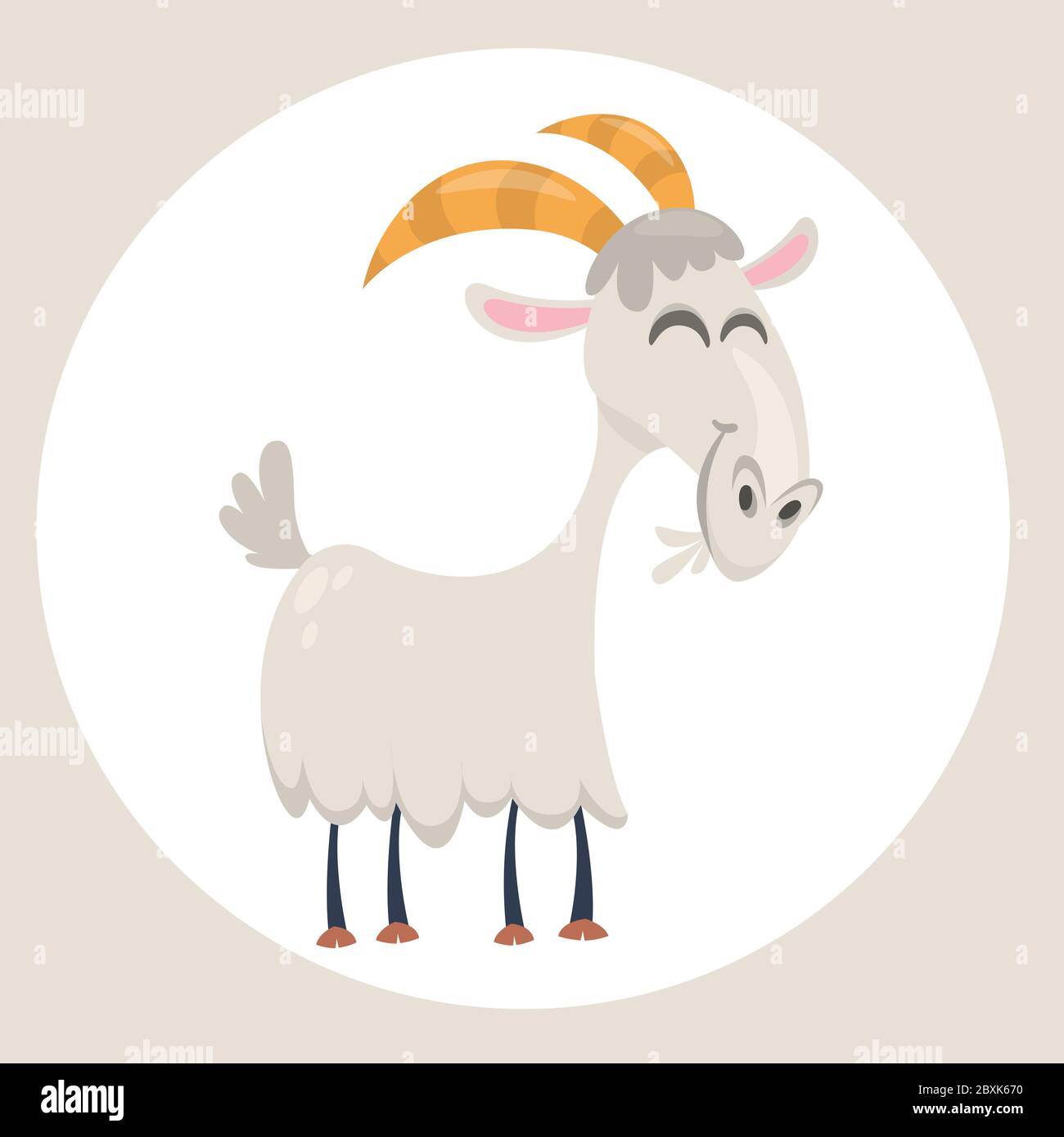 Happy cartoon goat. Vector clip art illustration with simple gradients ...