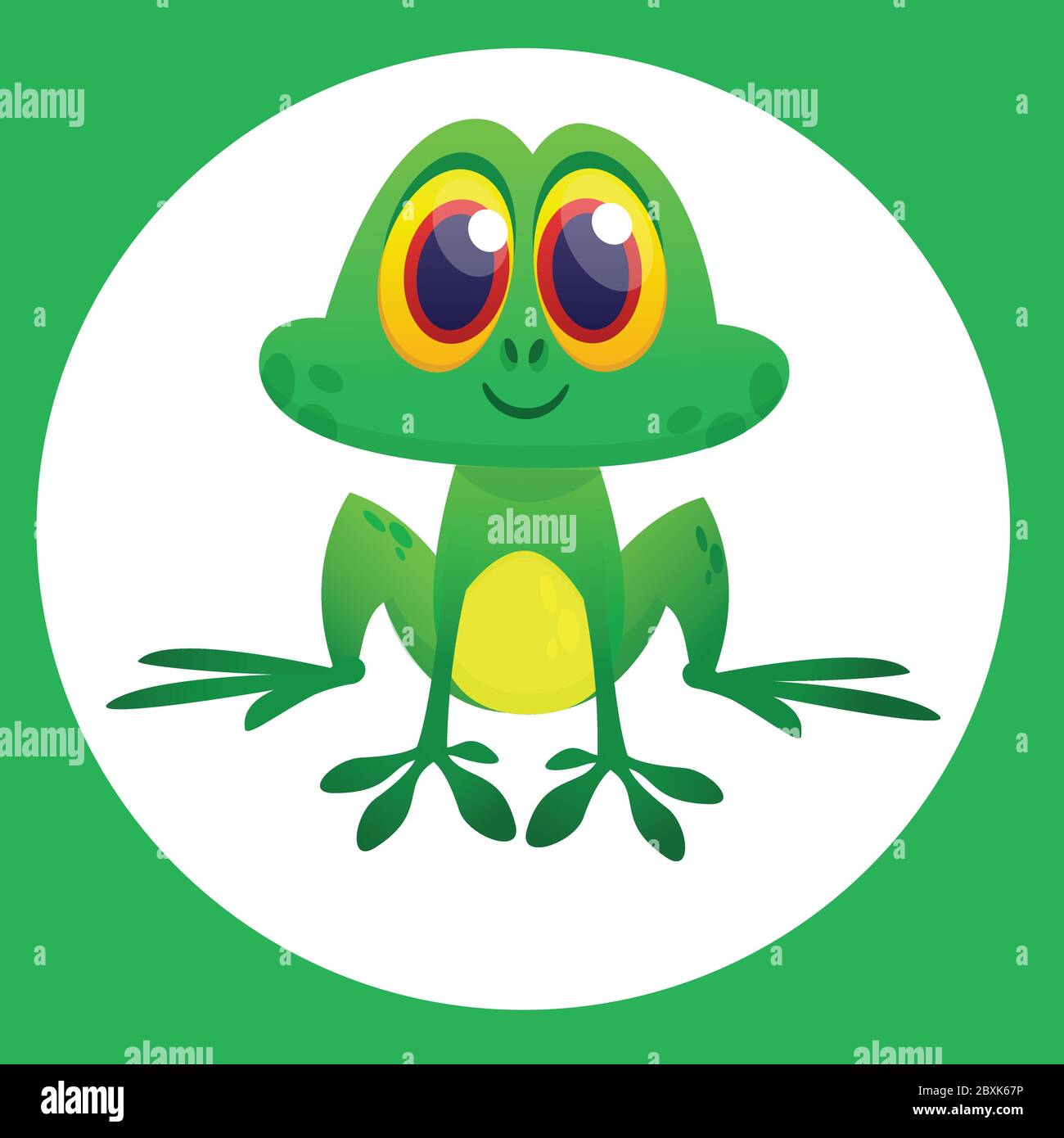 Cute Frog Cartoon Character. Vector illustration isolated. Frog icon ...