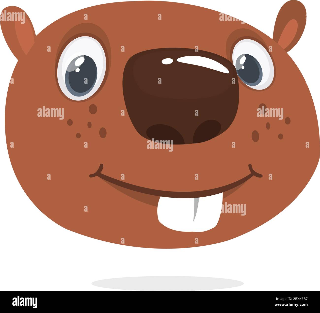 Cute cartoon beaver head icon smiling. Vector illustration Stock Vector ...