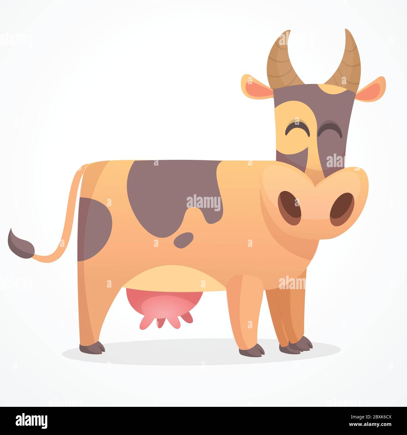 Cartoon cow design icon isolated on white background. Farm animals ...