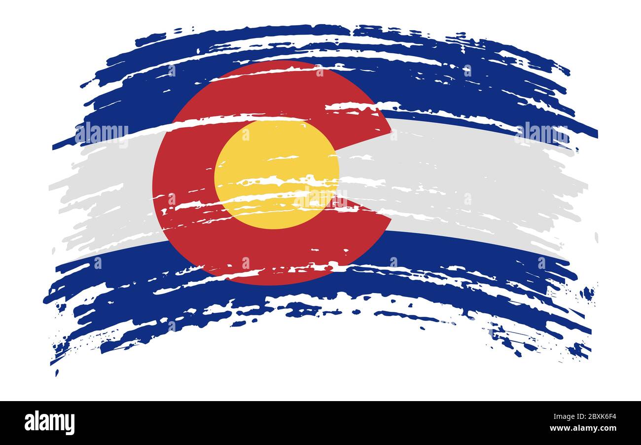 Colorado US flag in grunge brush stroke, vector image Stock Vector ...