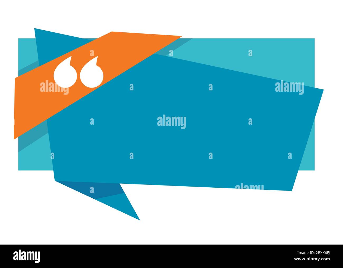 Quotation marks in empty banner, blank dialog box Stock Vector Image ...