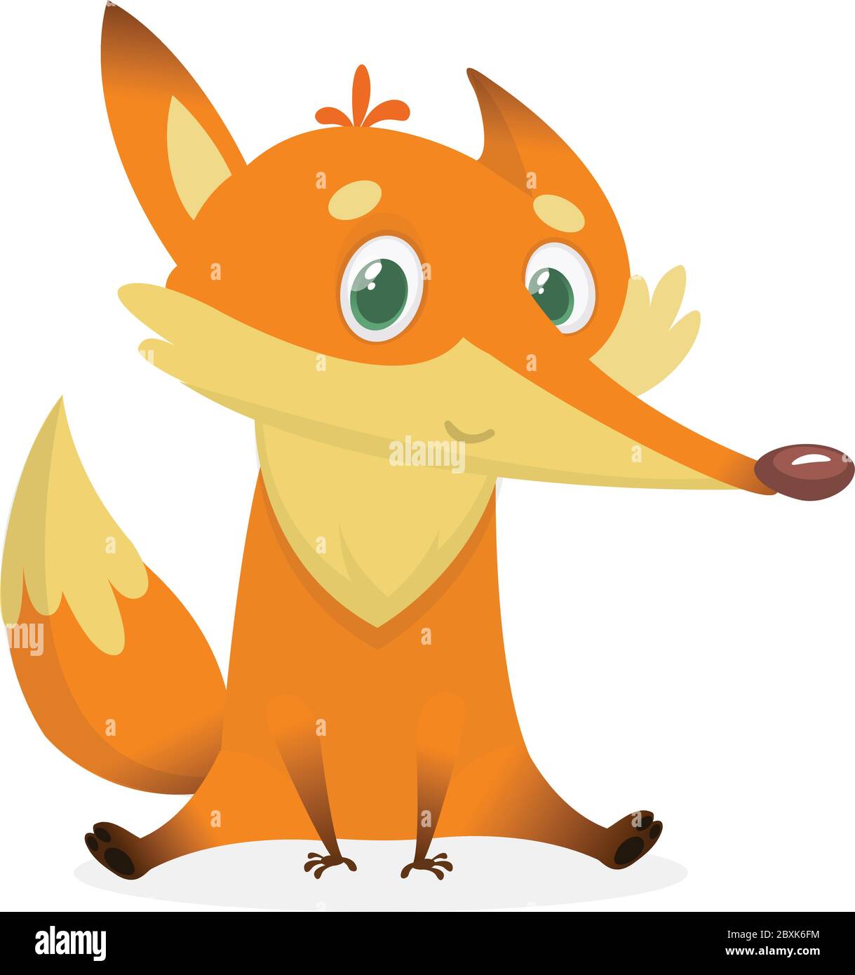 Cartoon red fox. Vector illustration of red smiling fox icon. Design ...