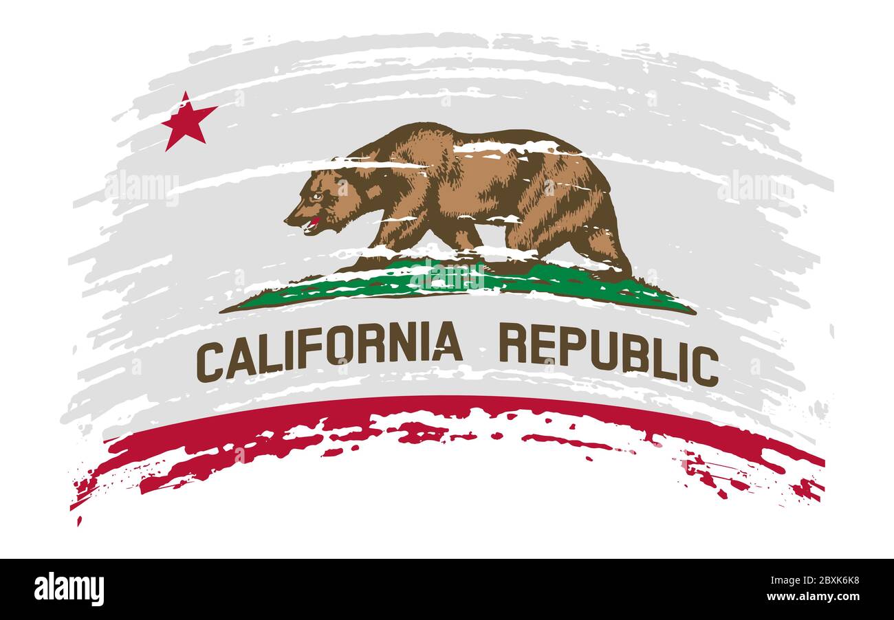 California US flag in grunge brush stroke, vector image Stock Vector ...