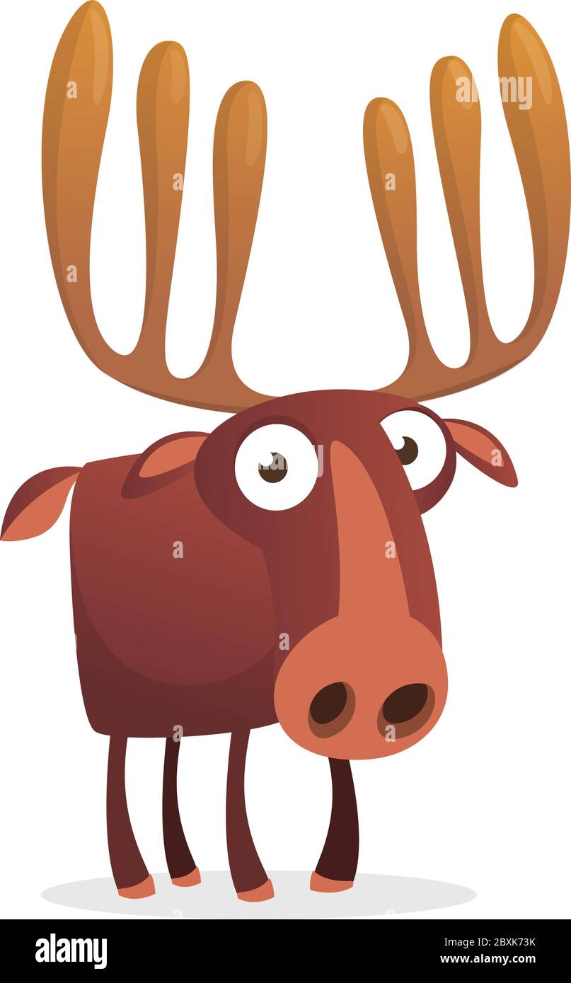 Cool cartoon moose. Vector illustration isolated. Poster design of ...