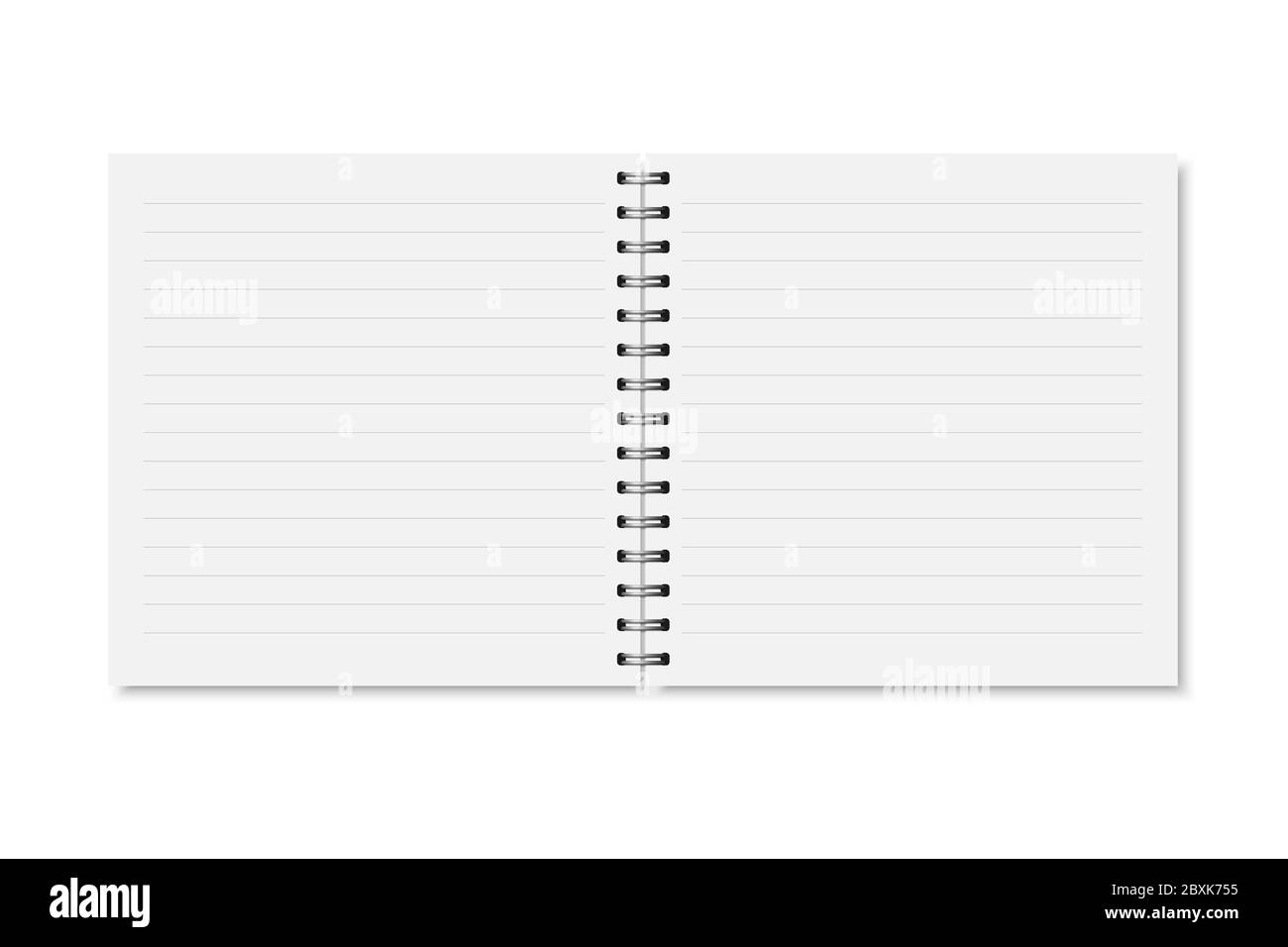 Vector white realistic opened notebook cover. Square blank notebook ...