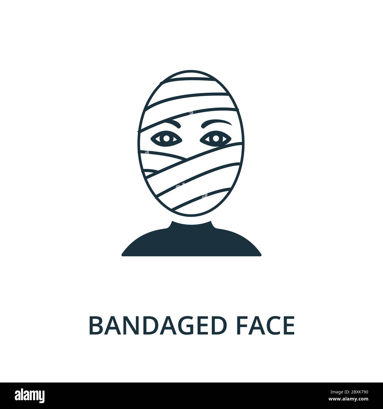 Bandaged Face icon from plastic surgery collection. Simple line element ...