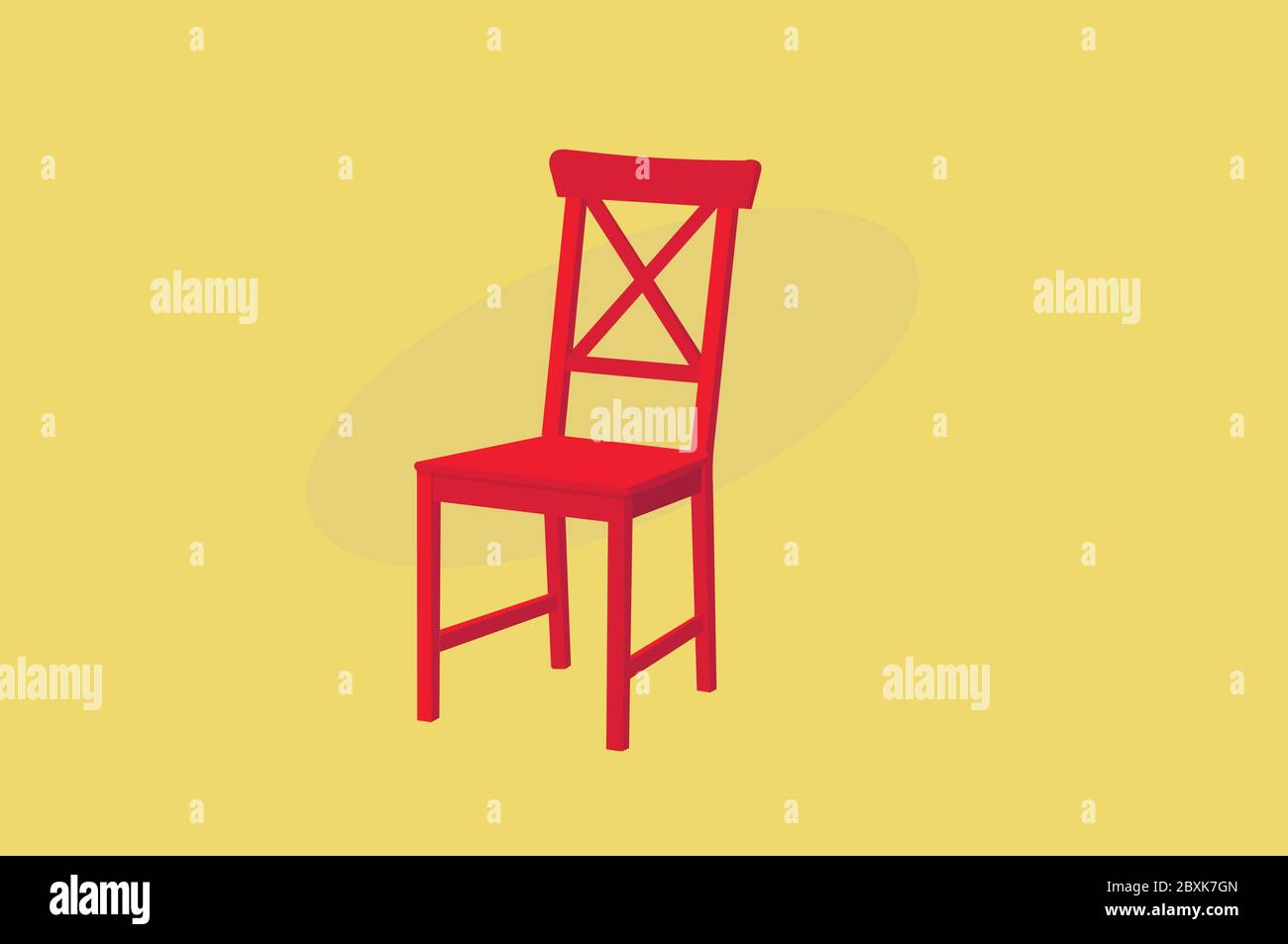 Red Wood Chair. Vector Illustration, Isolated Stock Vector Image & Art ...