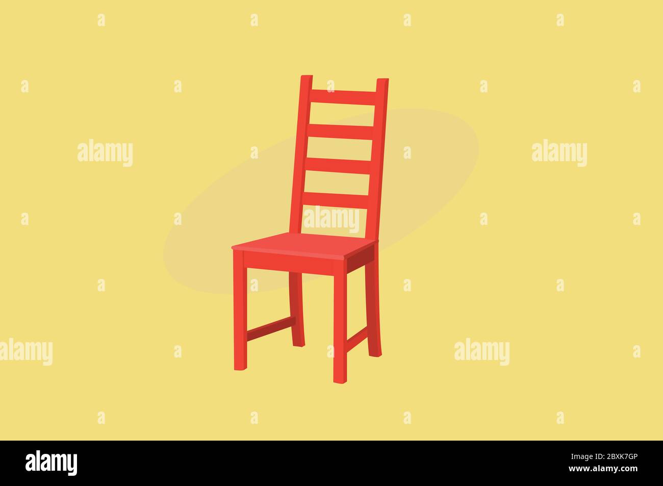 Red Wood Chair. Vector Illustration, Isolated Stock Vector Image & Art ...