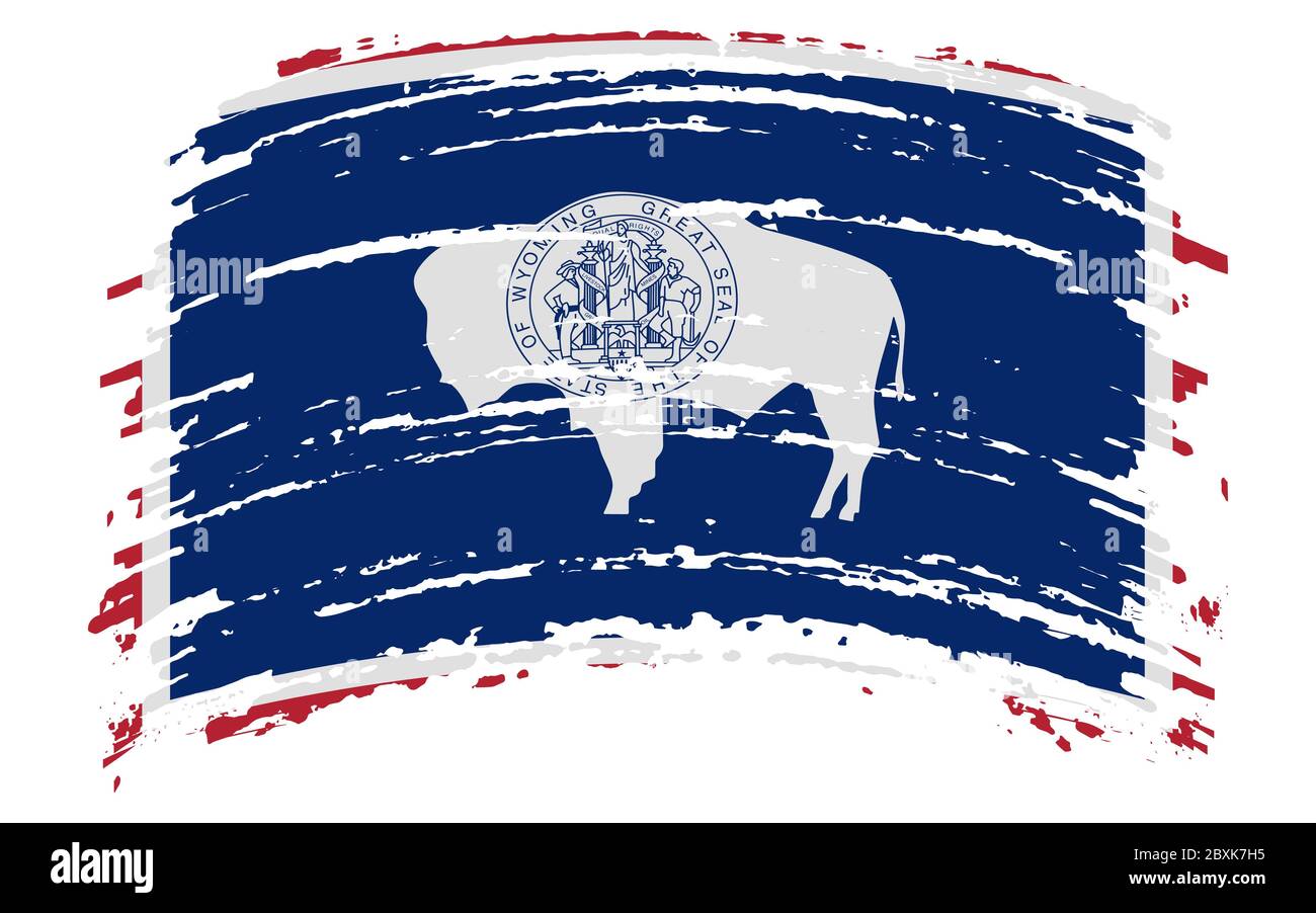 Wyoming flag in grunge brush stroke, vector Stock Vector Image & Art ...