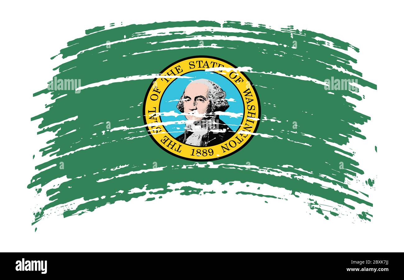 Washington flag in grunge brush stroke, vector Stock Vector Image & Art ...