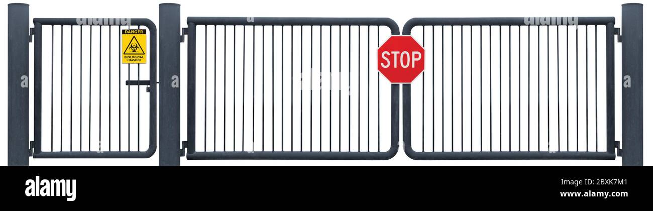 Vehicle Security Gate, Isolated Red Stop Sign, Yellow Biological Hazard ...