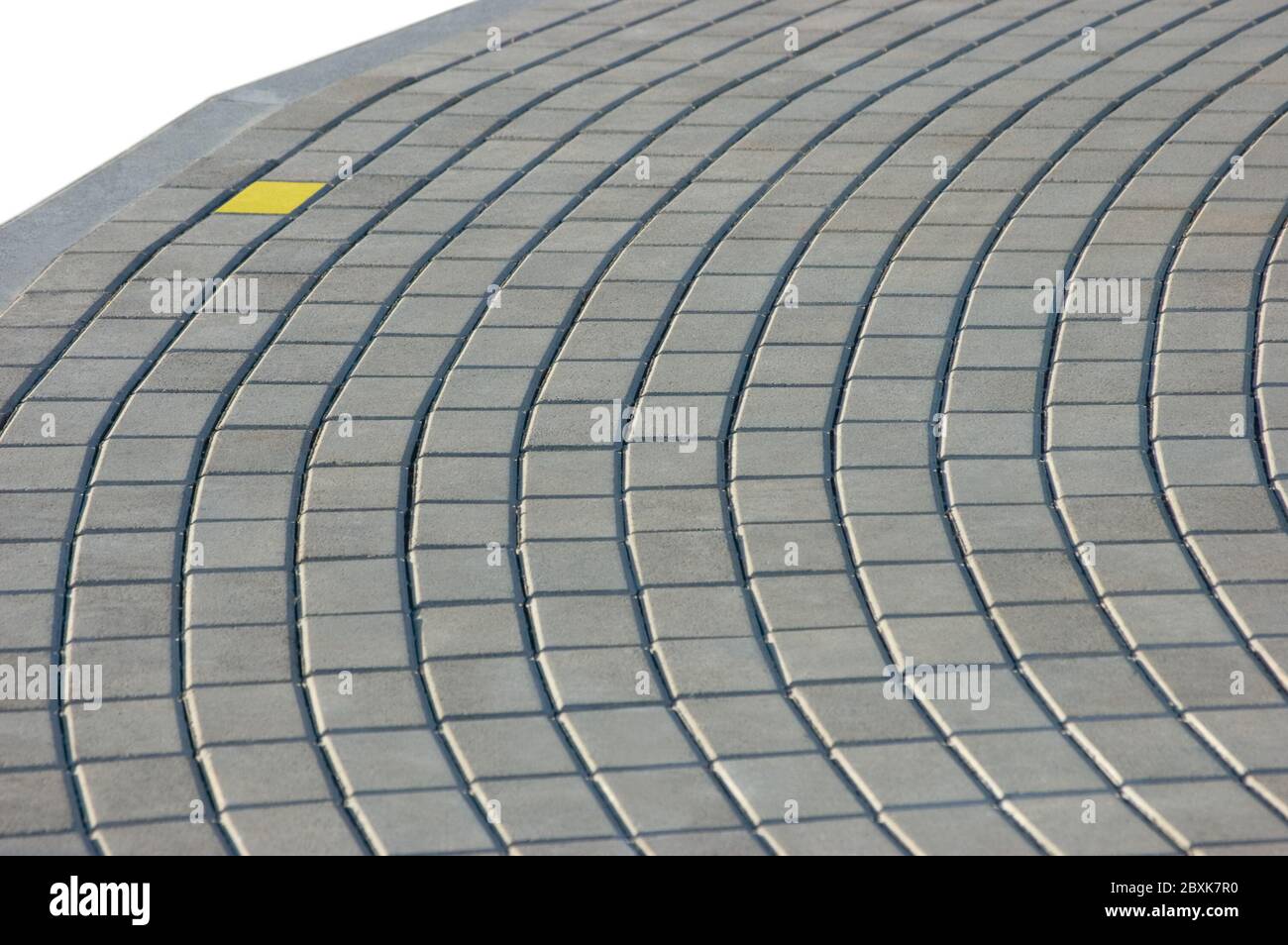 Cobblestone Pavement Texture With Yellow Brick, Isolated Stock Photo ...
