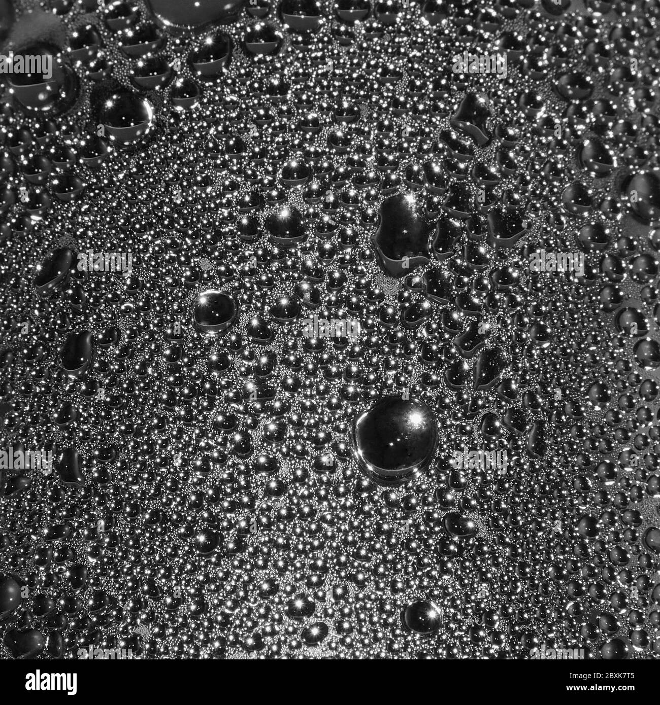 Natural dark silvery black water dew drops texture macro background ...