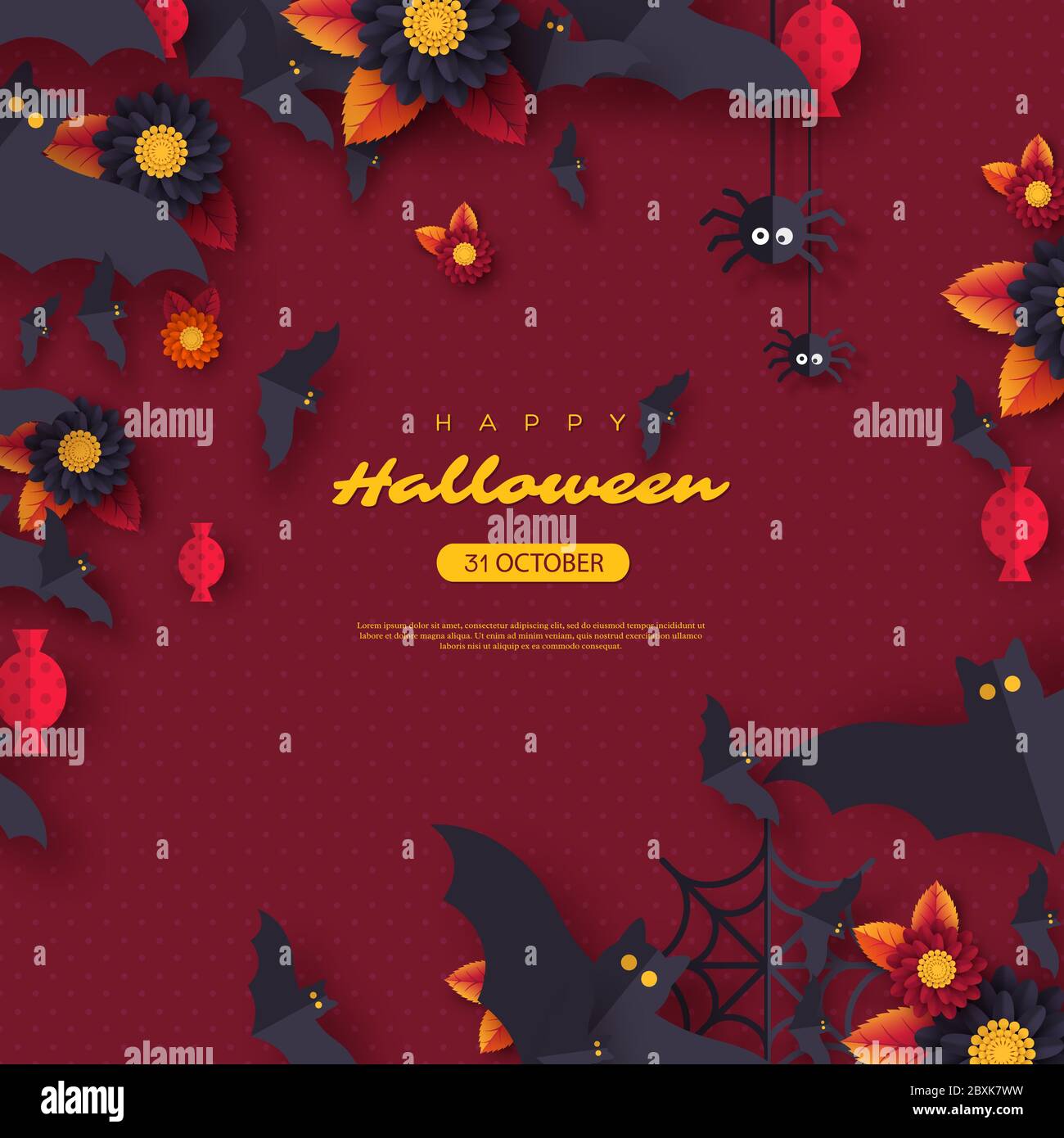 Paper cut art halloween Stock Vector Images - Alamy