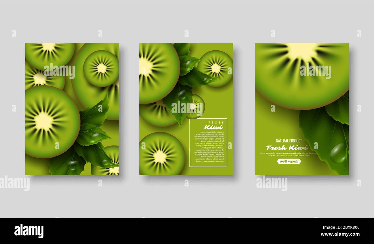 Sliced kiwi poster set Stock Vector Image & Art - Alamy