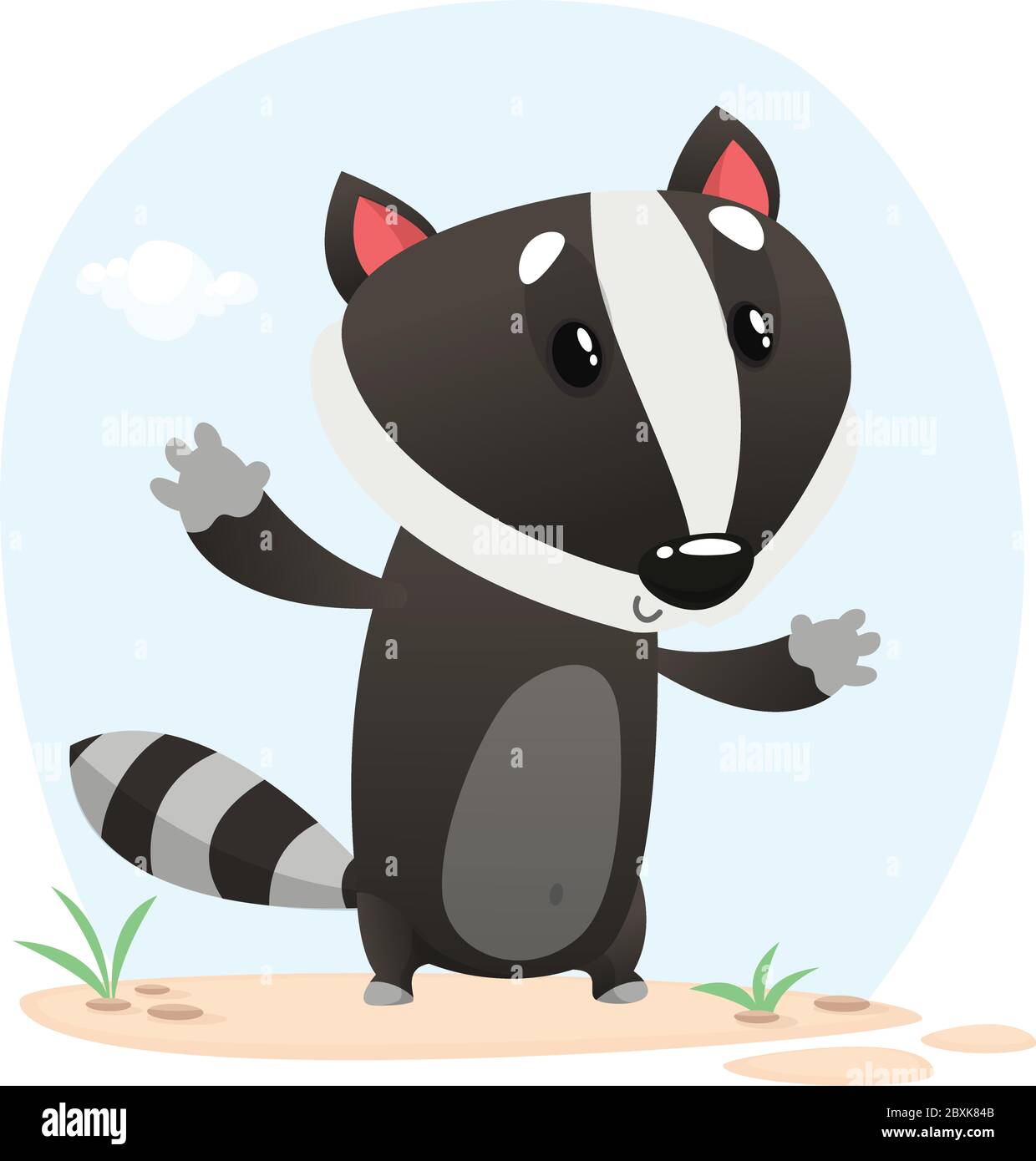 Cute cartoon badger illustrated. Vector animal icon Stock Vector Image ...
