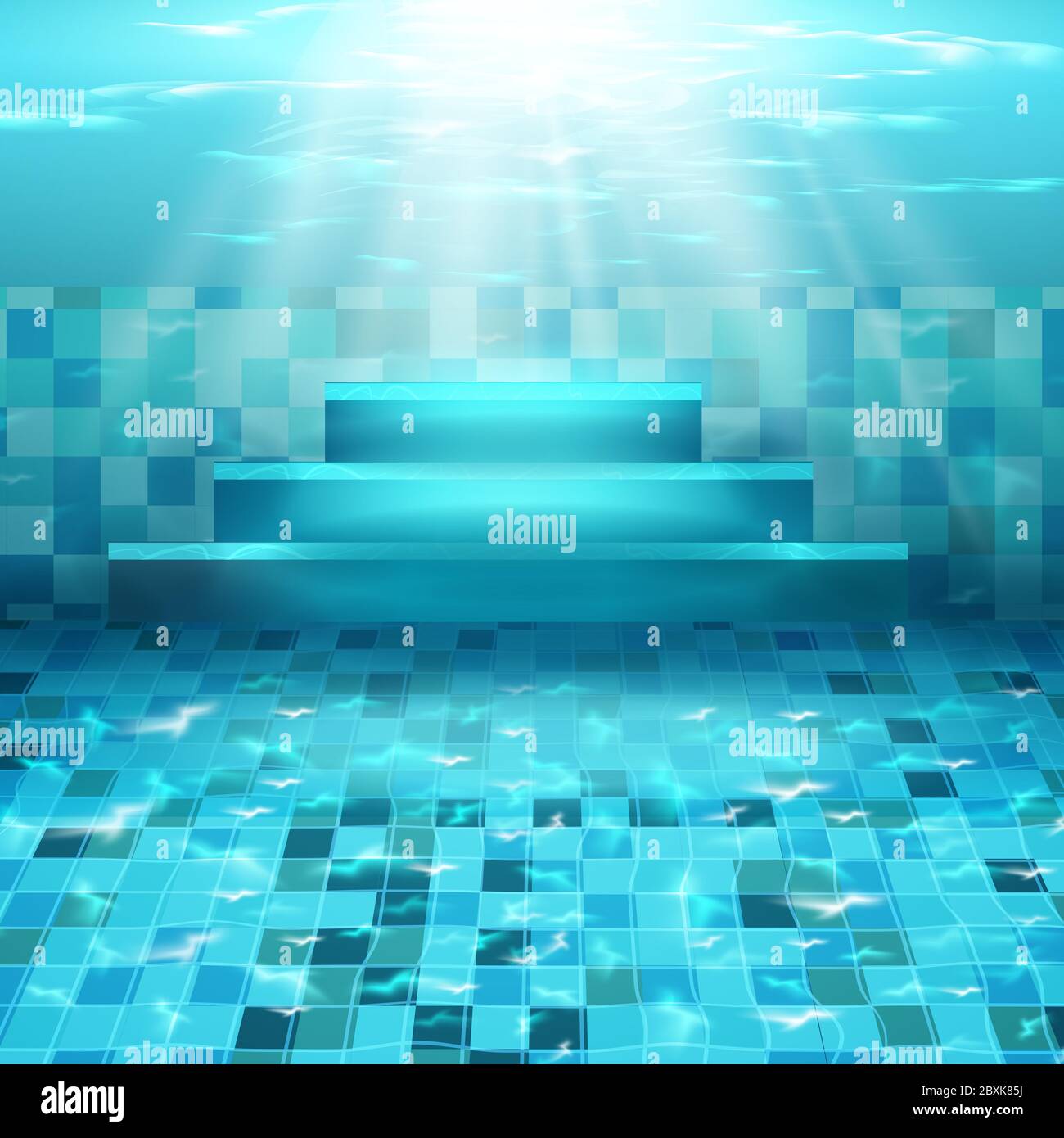 Swimming pool with blue water, ripples and highlights Stock Vector ...