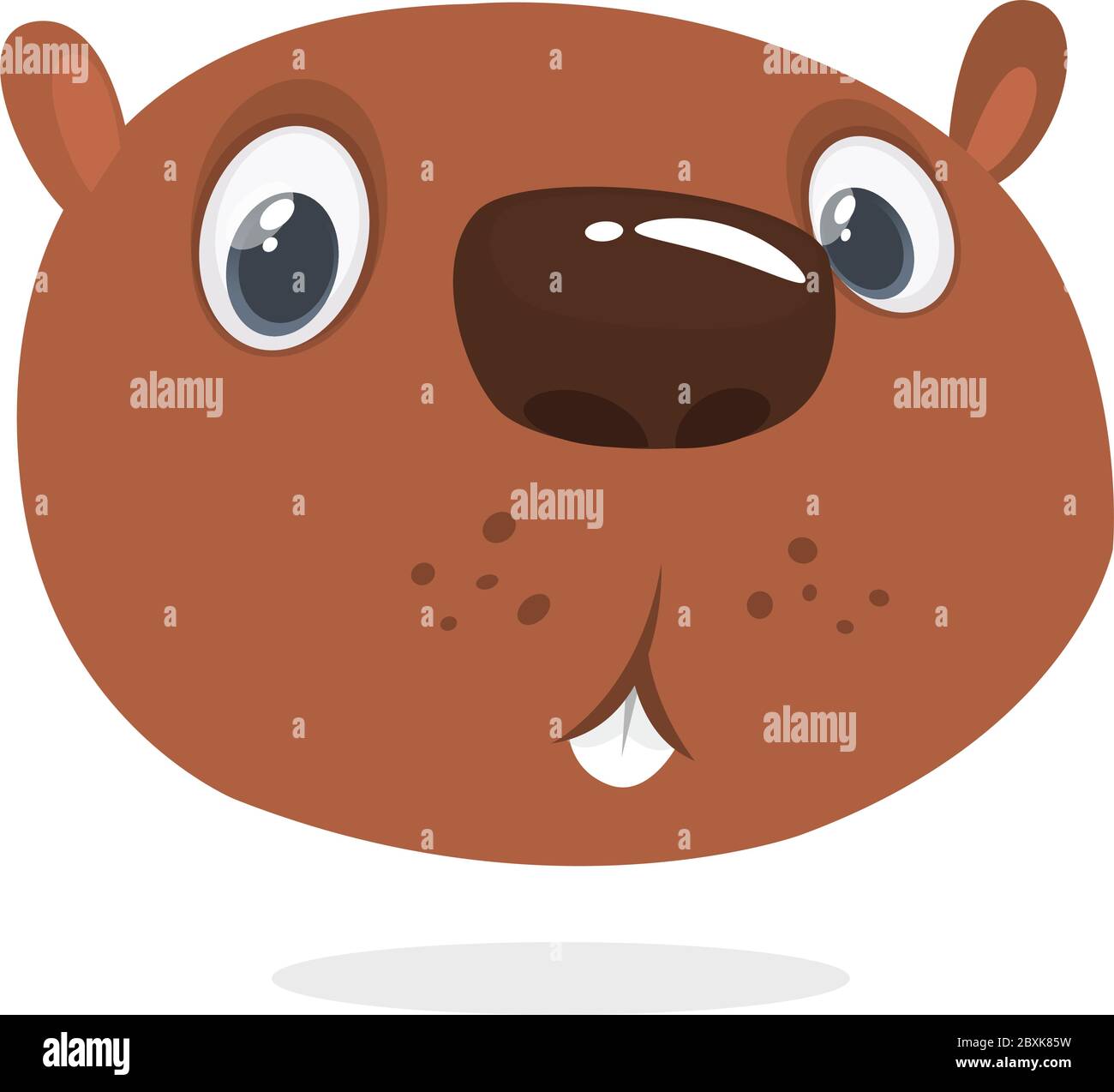Cute cartoon beaver head icon laughing. Vector illustration. Beaver ...