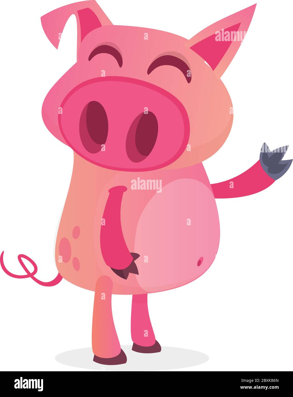 Happy cartoon pig illustration. Vector Stock Vector Image & Art - Alamy