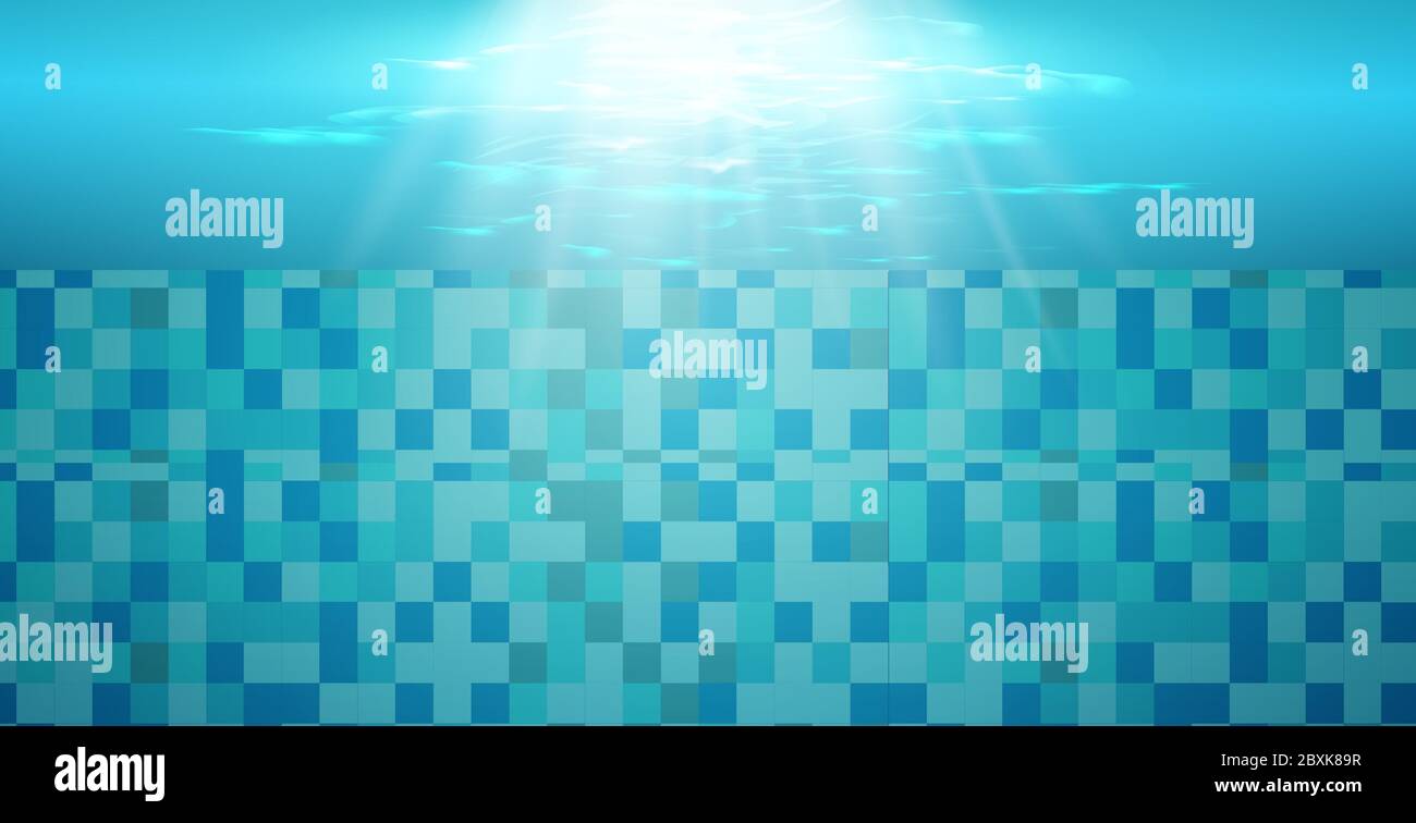 Swimming pool with blue water, ripples and highlights Stock Vector ...