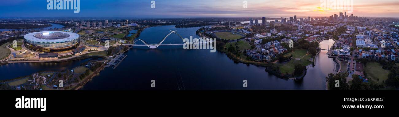 Perth Australia November 5th 2019: Panoramic aerial view of the Optus ...