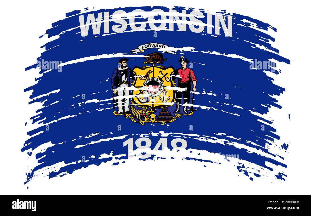 Wisconsin flag in grunge brush stroke, vector Stock Vector Image & Art ...