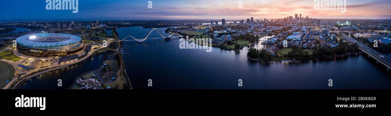 Perth Australia November 5th 2019: Panoramic aerial view of the Optus ...