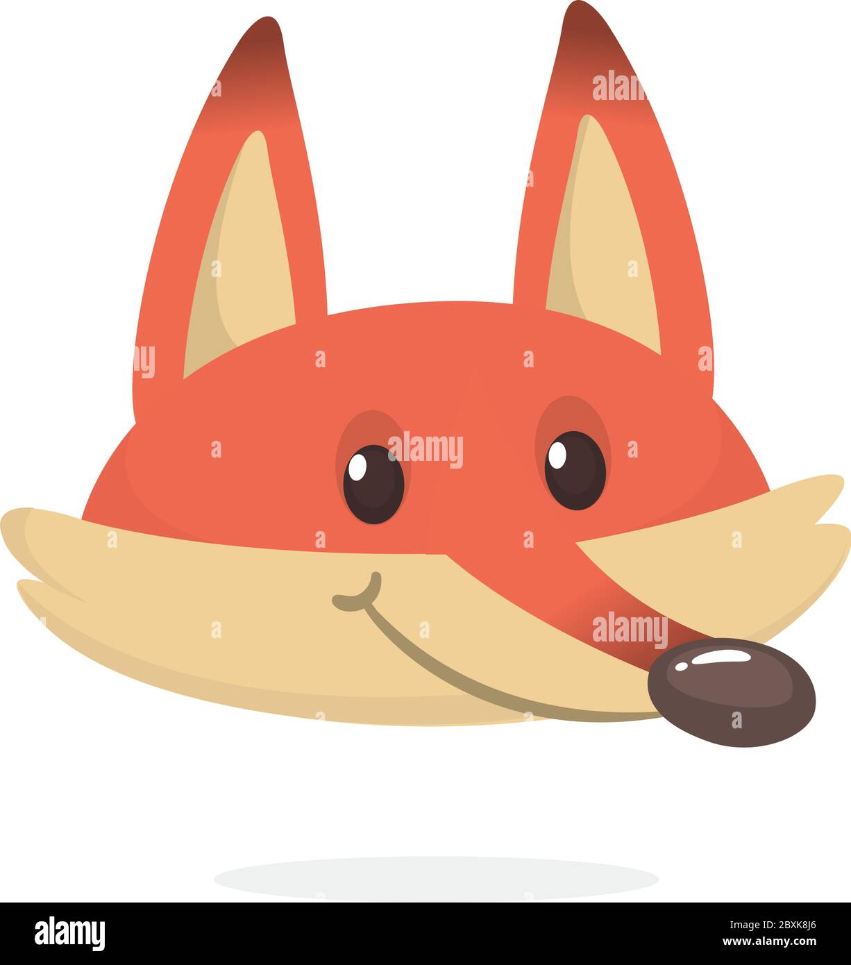 Cartoon red fox. Vector illustration of red smiling fox icon Stock ...