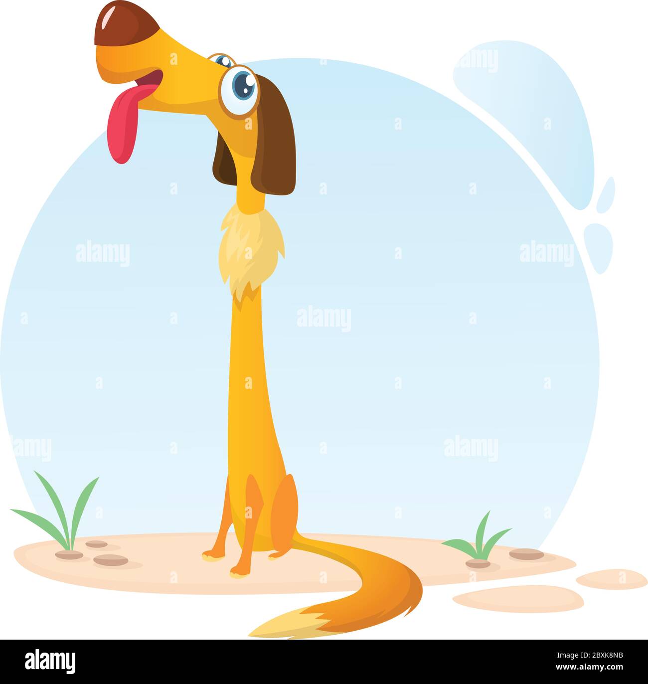 Funny and happy cartoon dog. Vector illustration of spaniel dog ...