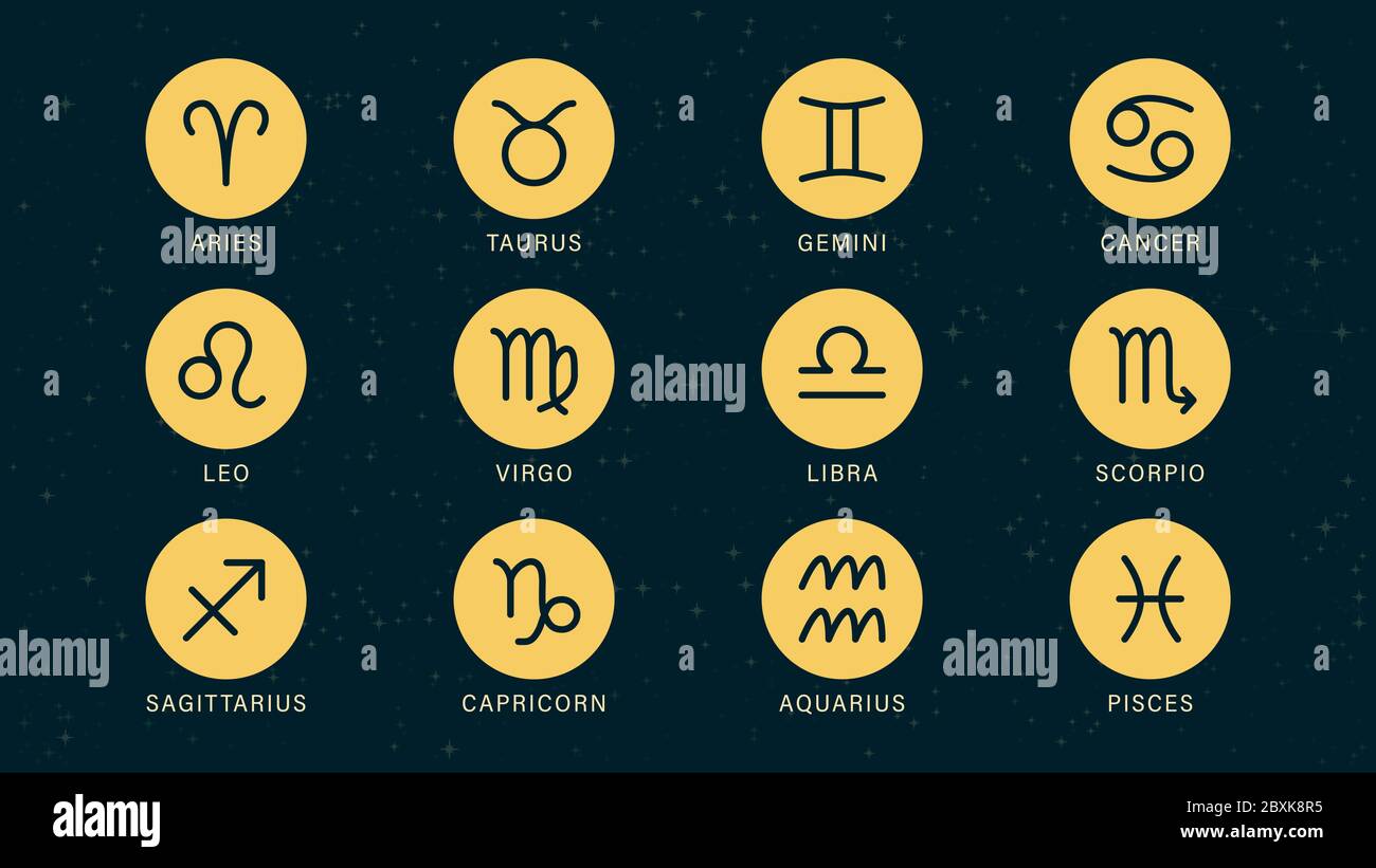 Map Of Zodiac Stock Vector Images - Alamy