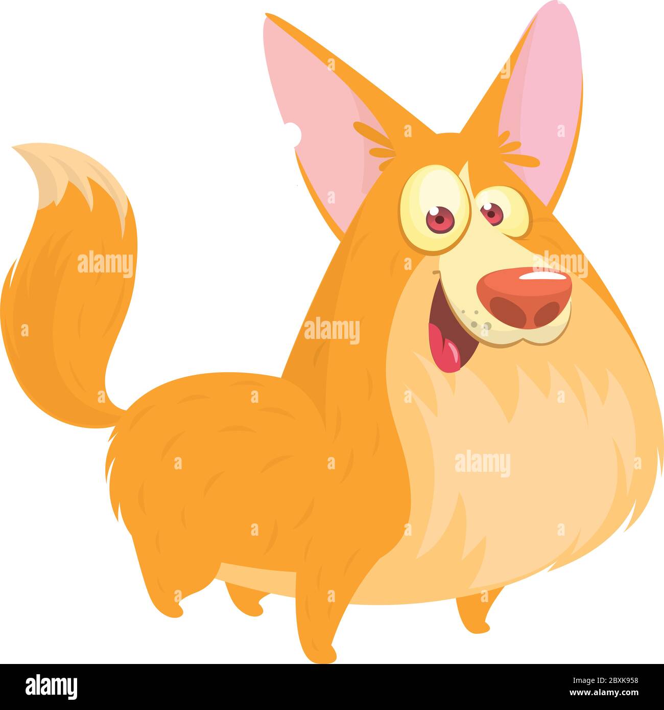 Cute cartoon vector drawing of dog head of Welsh Corgi breed. Image ...