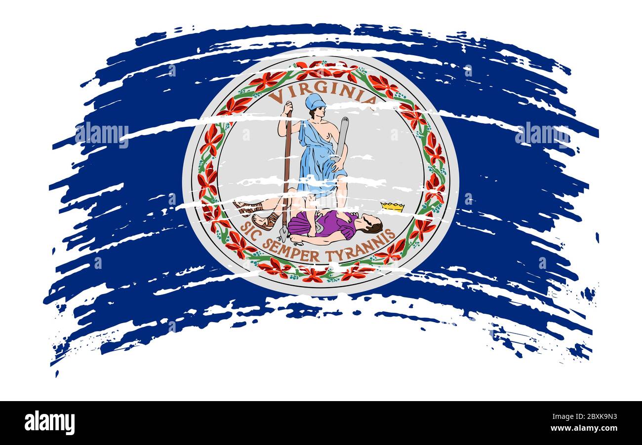 Virginia flag in grunge brush stroke, vector Stock Vector Image & Art ...