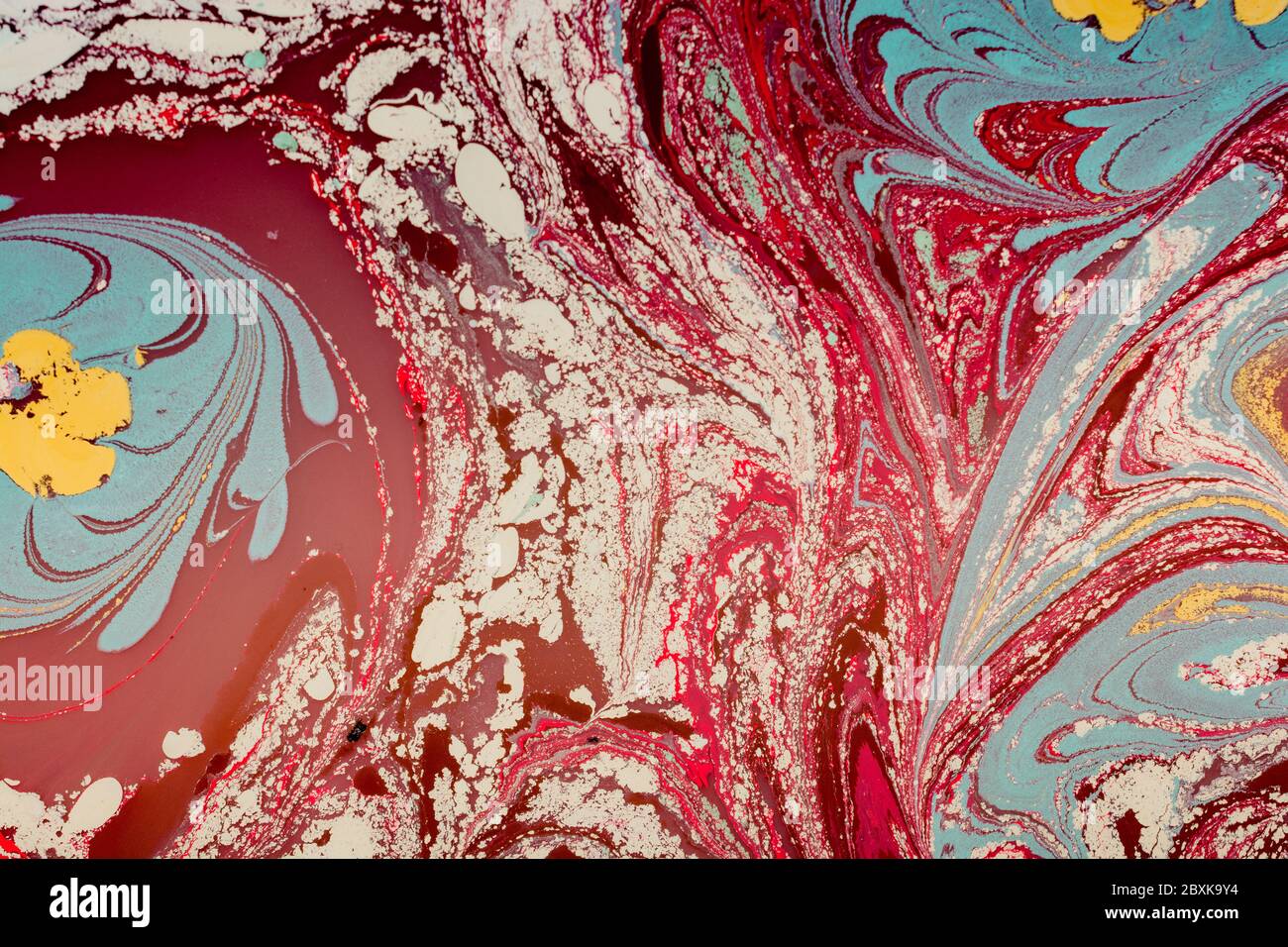 Creative ebru art background with abstract paint. Marbling texture ...
