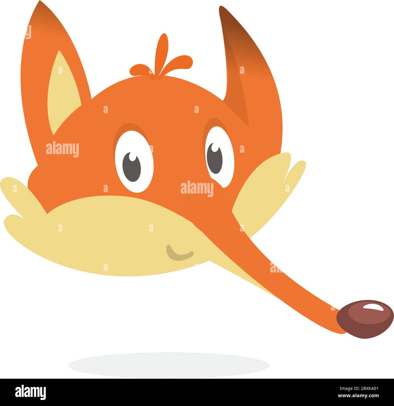 Cartoon red fox head. Vector illustration of red smiling fox icon Stock ...