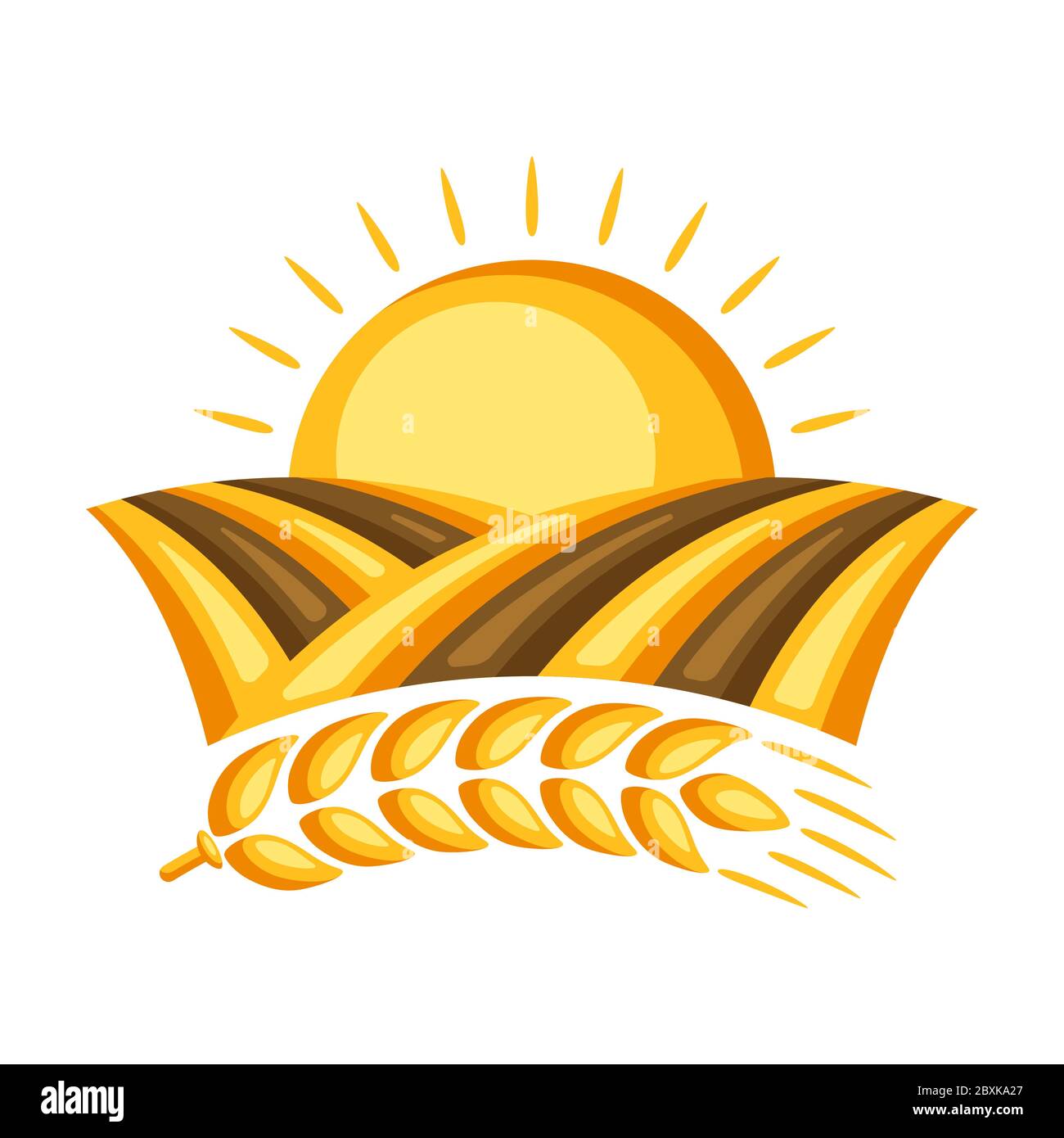 Agriculture wheat field farmer Stock Vector Images - Alamy
