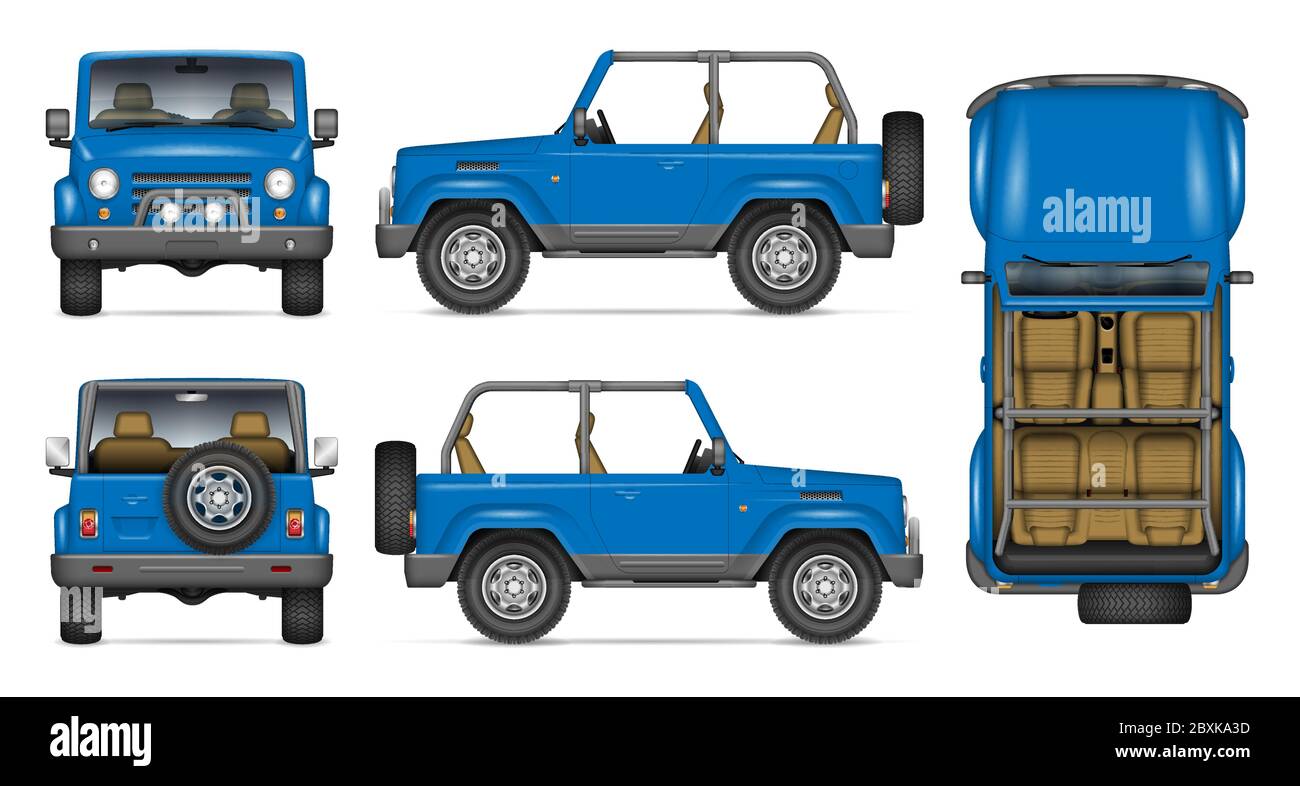 SUV convertible car vector mockup for vehicle branding, advertising ...