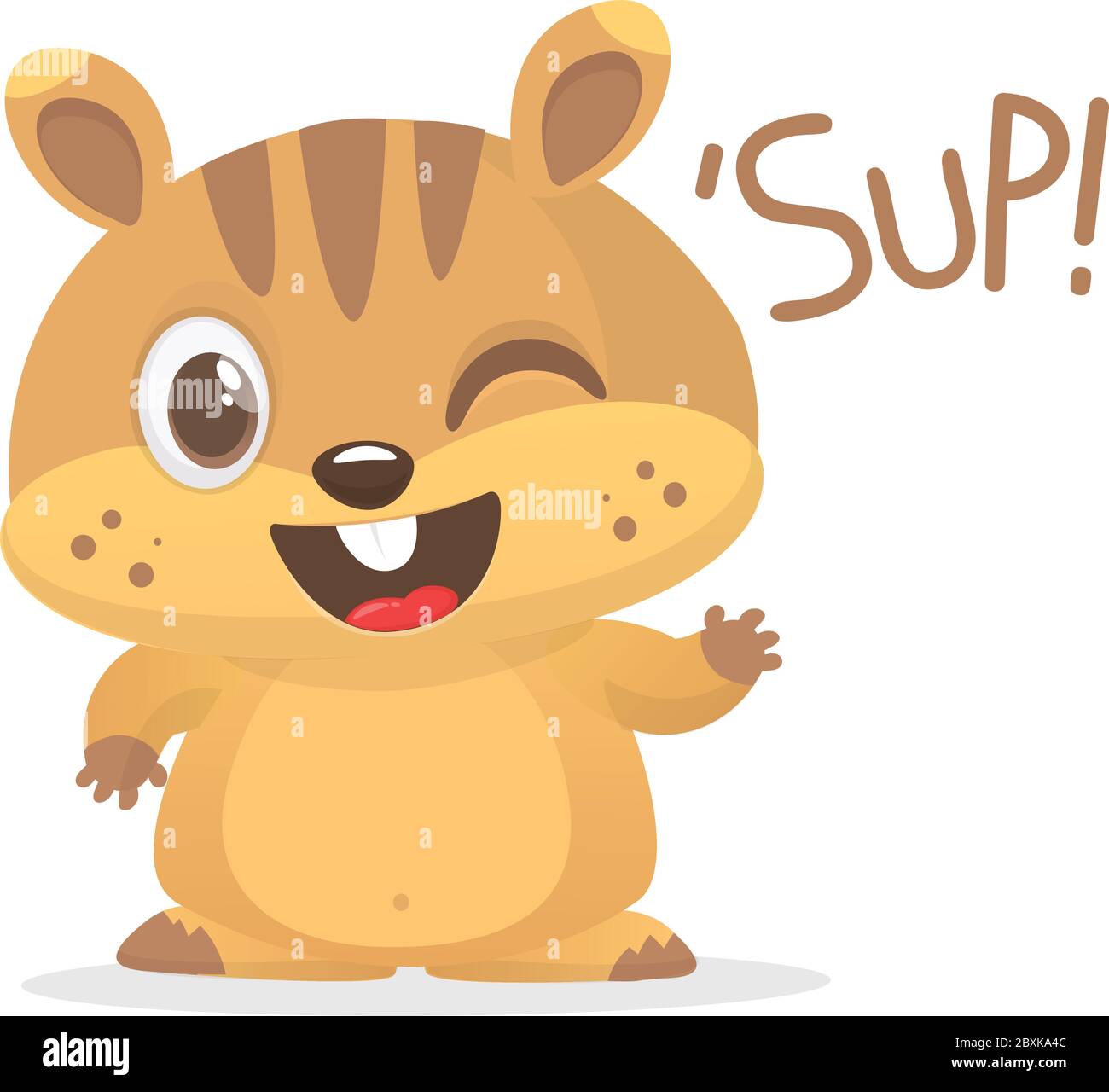 Cute cartoon brown marmot looking . Groundhog Day isolated vector ...