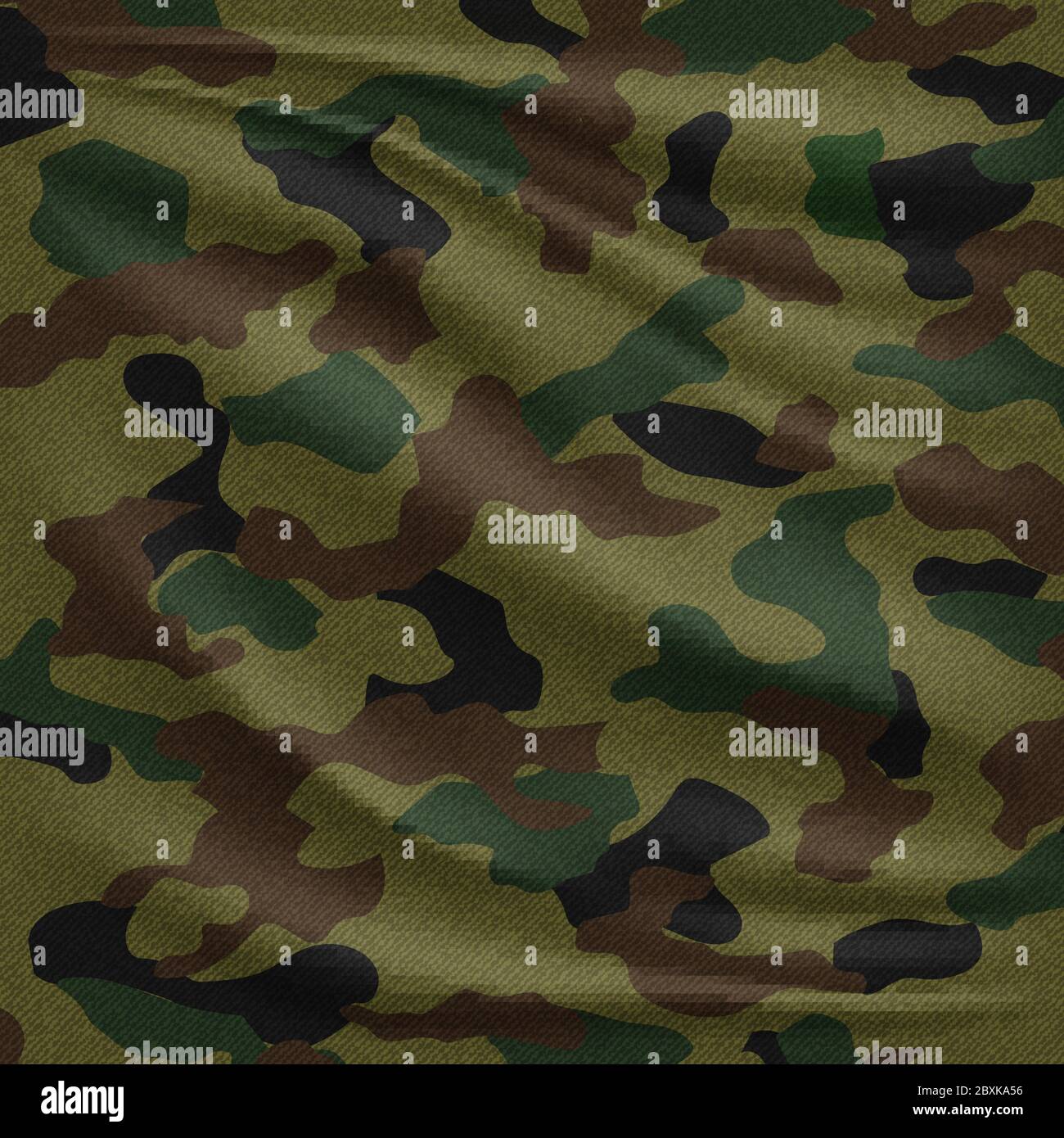 Realistic camouflage fabric pattern. Military uniform vector texture ...
