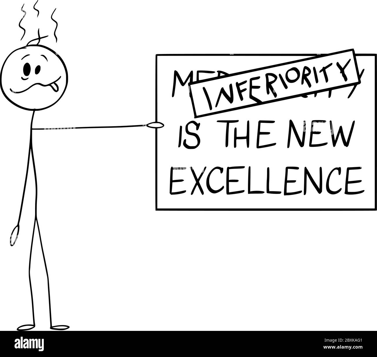 Vector cartoon stick figure drawing conceptual illustration of silly or ...