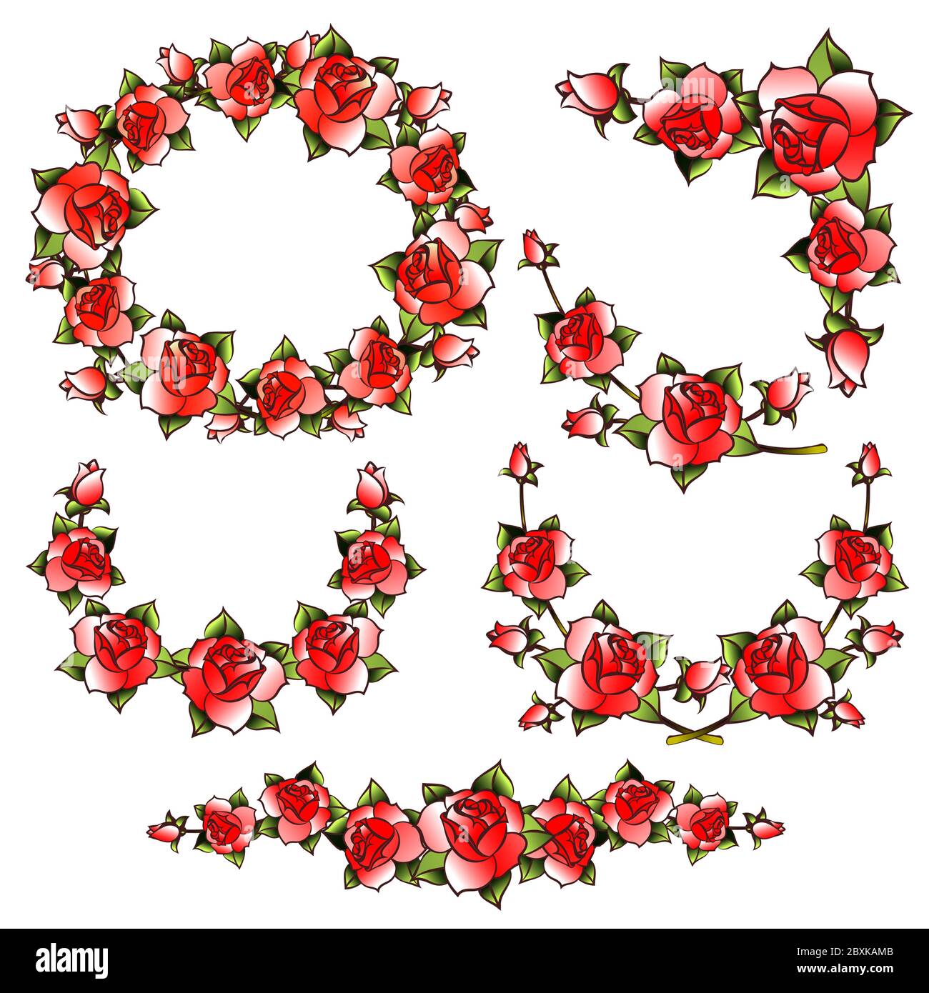 Red rose blossom in Stock Vector Images - Alamy