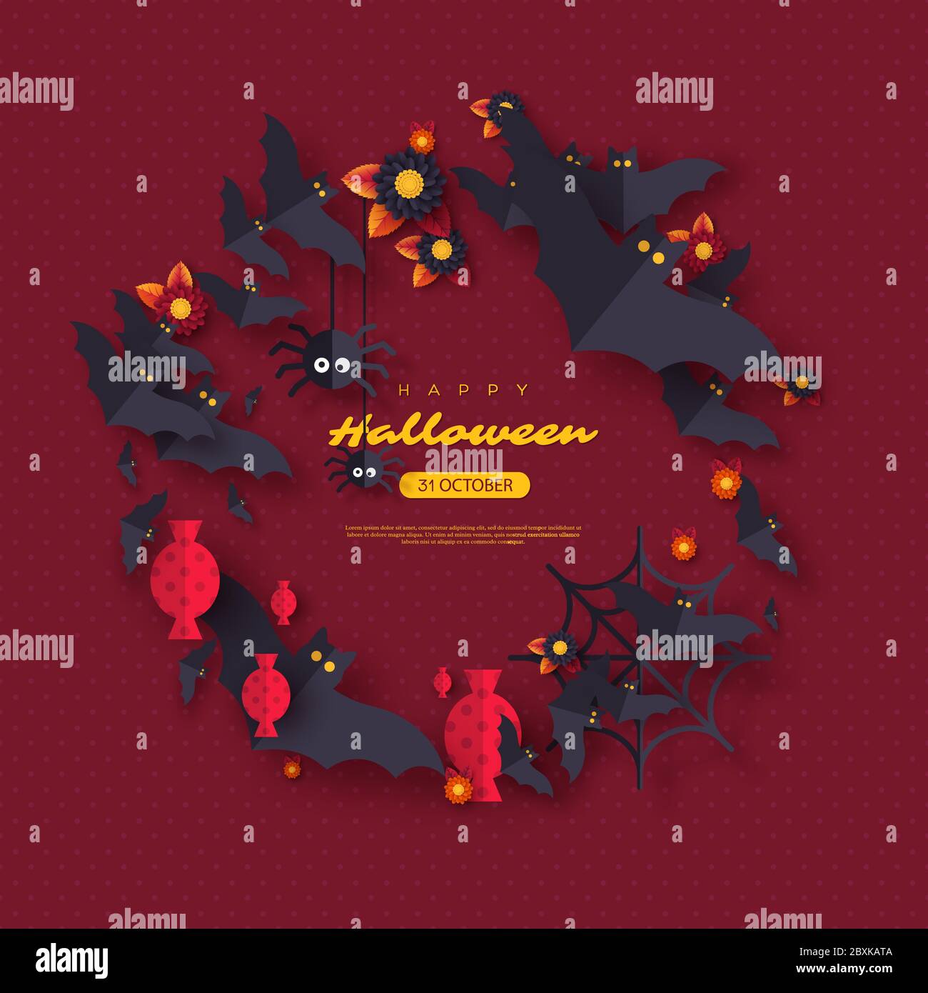 Paper cut art halloween Stock Vector Images - Alamy